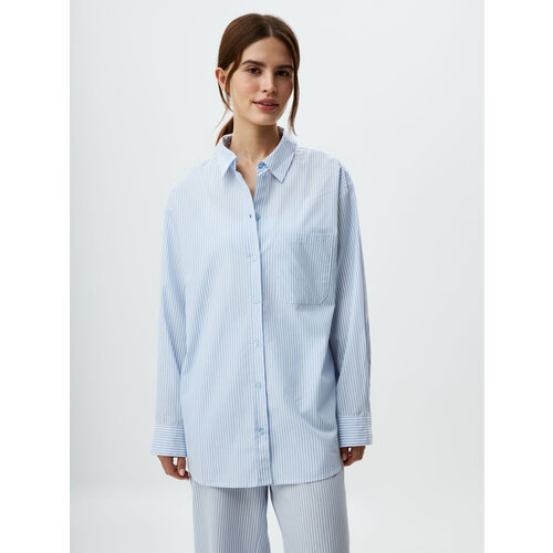 Рубашка Sela, размер XL INT, голубой, белый
