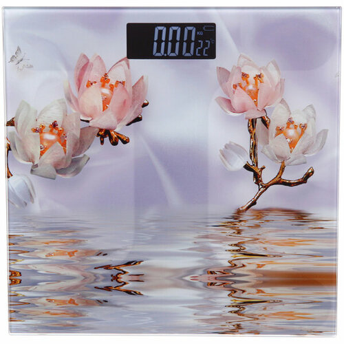 Весы напольные электронные «Нежный цветок» 28*28*0,5 см (работает от 2хААА)