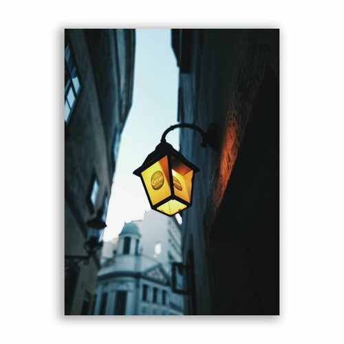 Постер, плакат на бумаге / Австрия - Уличный фонарь / Размер 40 x 53 см