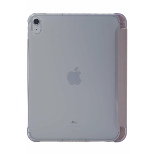 Прозрачный чехол-книжка для iPad 10 с тройным загибом Розовый