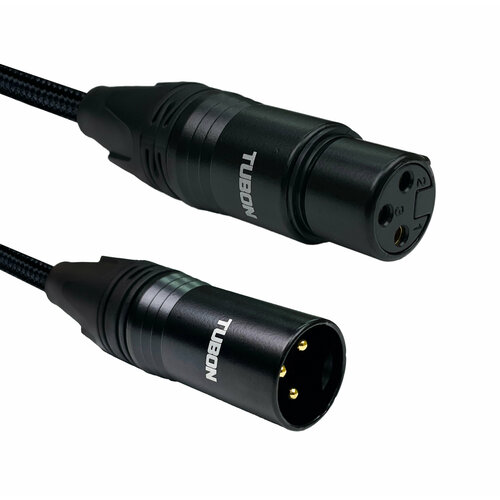 Кабель TUBON Микрофонный межблочный XLR (M) Male - XLR (F) Female OD6.0 Тканевая оплетка X002 5м