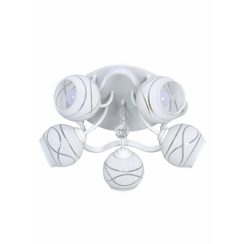 Люстра HIPER H803-5 / 5 плафонов / E27 / 60Вт + LED 24Вт WHITE