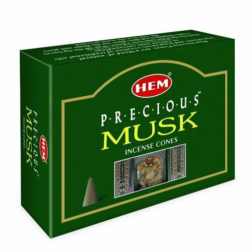 Hem Incense CONES PRECIOUS MUSK (Благовония конусы драгоценный муск, Хем), уп. 10 конусов.