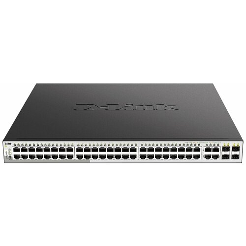 Коммутатор D-Link Smart DGS-1210-52MP/F4A /PoE 370Вт./Управляемый Layer 2