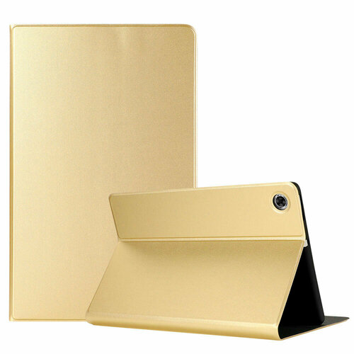 Чехол для планшета Samsung Galaxy Tab A9 (2023) 8.7 дюйма (SM-X110/X115), кожаный, трансформируется в подставку (золотой)