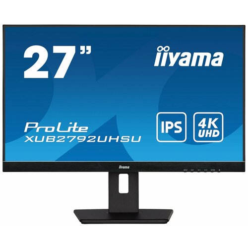 Монитор Iiyama 27"(3840x2160) Iiyama ProLite XUB2792UHSU-B5 /матрица IPS Матовая /Встроенные колонки Регулировка высоты