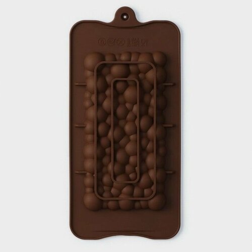 Форма силиконовая для шоколада Воздушный, 21x10,1x1 см, цвет шоколадный