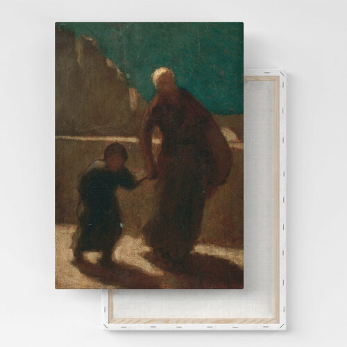 Картина на холсте, репродукция / Оноре Домье - On a Bridge at Night / Размер 60 x 80 см