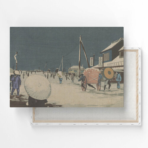 Картина на холсте, репродукция / Кобаяси Киётика - Ryogoku in Snow / Размер 40 x 53 см