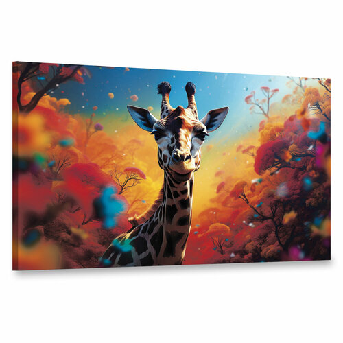 Интерьерная картина 100х60 "Жираф в саванне"