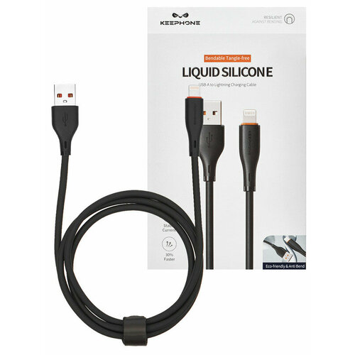 Кабель USB-A to Lightning на Мышка Apple Силикон 10W 1м. Чёрный