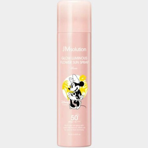 JMsolution Увлажняющий солнцезащитный спрей с экстрактом розы Disney Collection Minnie Glow Luminous Flower Sun Spray SPF50+ 180 мл.