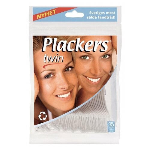 Plackers Twin флоссер для ухода за полостью рта, мята