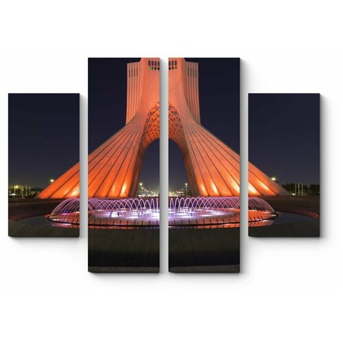 Модульная картина Ночной вид на башню свободы в Тегеране80x60