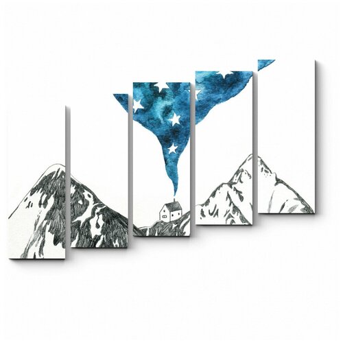 Модульная картина Домик в горах 220x154