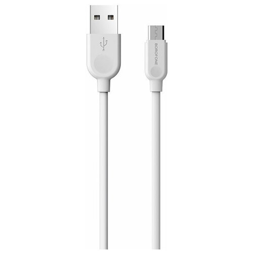 Дата-кабель Borofone BX14 USB-MicroUSB, 2 м, белый