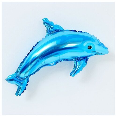 Шар фольгированный 14" «Дельфин голубой»(5 шт.)