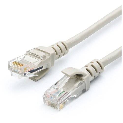 Патч-корд ATcom UTP, 5 m, литой, RJ45, Cat.5, серый