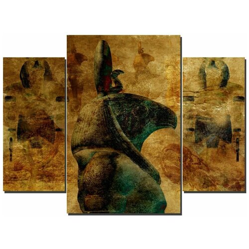 Модульная картина на Стекле - "Фрески пирамид", размер 90х60 см