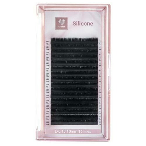 Lovely Черные ресницы Silicone 0,10/L (16 линий) микс 9-11 mm