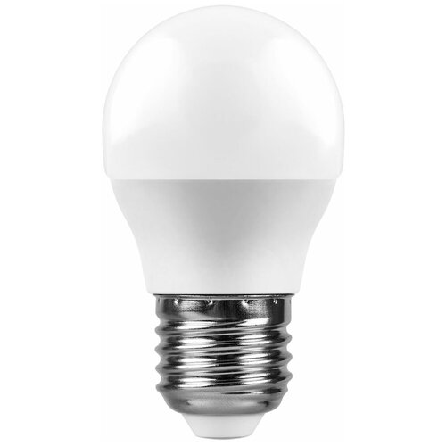 Лампа светодиодная LED 9вт Е27 теплый матовый шар | код. 25804 | FERON (7шт. в упак.)