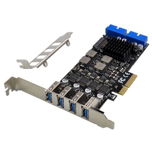 Контроллер PCIe x4 v3.0 (D720201+ASM1806) | USB 3.2 Gen1x1, 4xUSB-A + 2x19-pin | ORIENT NC-3U4419PEX4