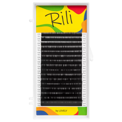 Ресницы черные Rili, 0.07/D 12мм одна длина (16 линий)