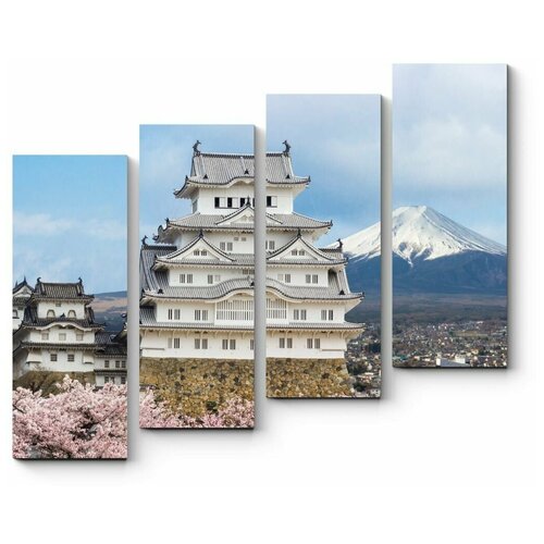 Модульная картина Himeji Castle and full cherry blossom170x147