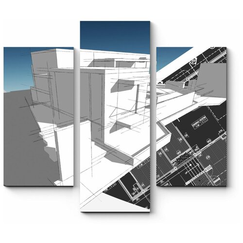 Модульная картина Архитектурный скетч 90x81