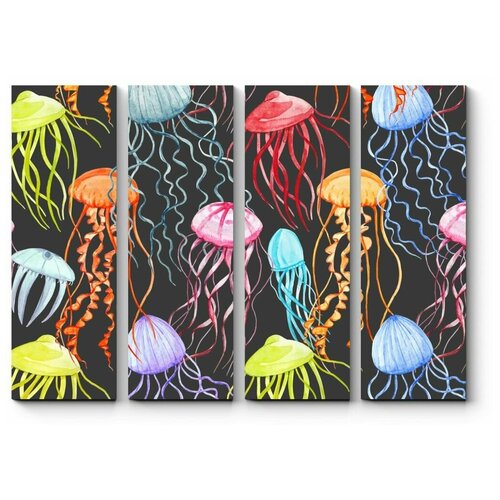 Модульная картина Разноцветные медузы180x135