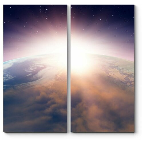 Модульная картина Захватывающий закат над Землей 50x50