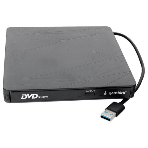 Внешний DVD-привод с интерфейсом USB 3.0 Gembird DVD-USB-03 пластик, черный