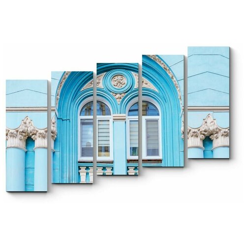 Модульная картина Голубой фасад с лепниной130x91