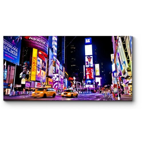 Модульная картина Неоновые огни Нью-Йорка 50x25