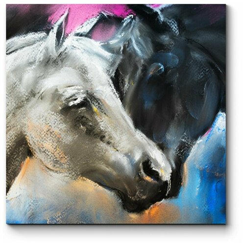 Модульная картина Влюбленная пара лошадей 100x100
