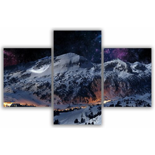 Модульная картина для интерьера ночные горы 120x80 см
