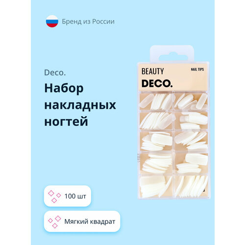 Набор накладных ногтей `DECO.` BASE мягкий квадрат 100 шт