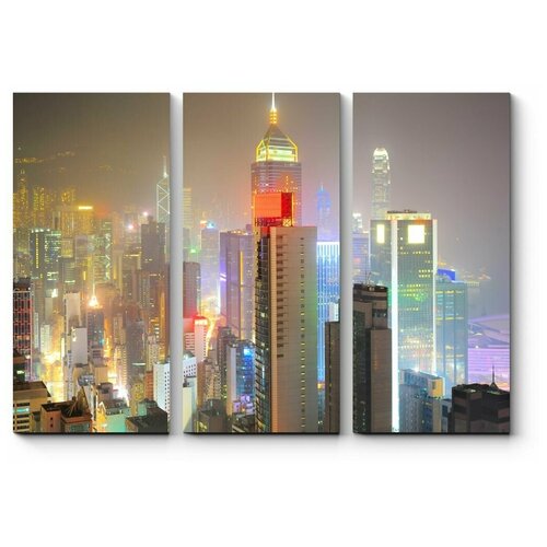 Модульная картина Гонконг в сиянии огней70x50
