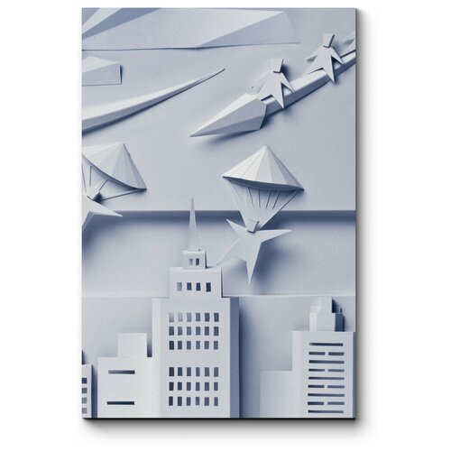 Модульная картина Бумажный город 60x90