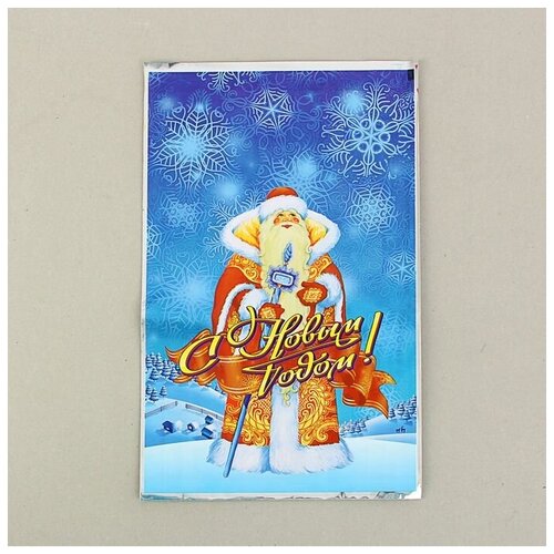 Пакет подарочный "Дед Мороз" 25 х 40 см, цветной металлизированный рисунок 1184514