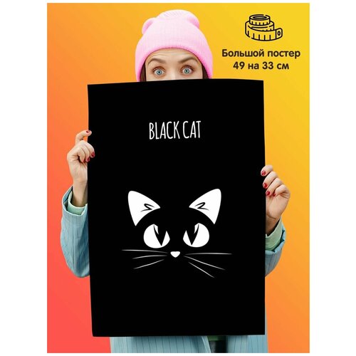 Плакат постер Black Cat Черная кот