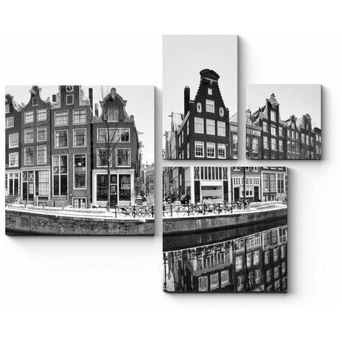 Модульная картина Монохромный Амстердам 82x68
