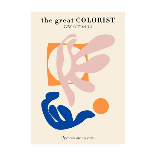 Плакат, постер на бумаге анри матисс-разноцветные формы из бумаги. Размер 60 х 84 см