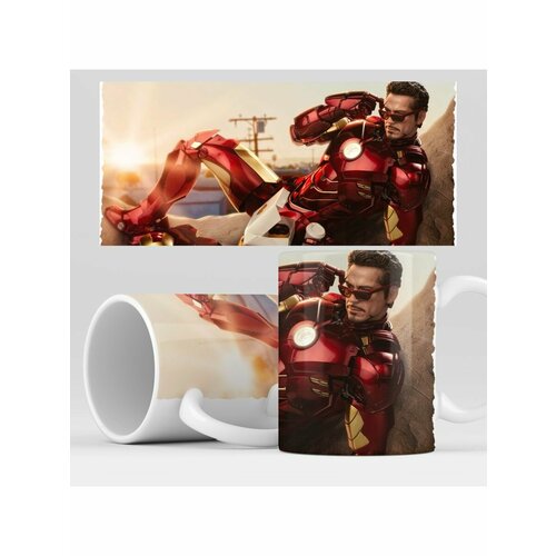 Кружка с принтом марвел Железный человек, Iron man