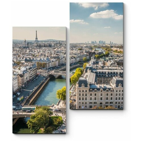 Модульная картина Пролетая над Парижем60x75