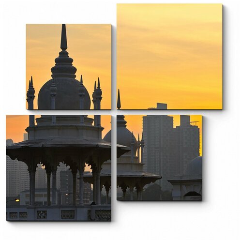 Модульная картина Куала-Лумпур на рассвете 110x110