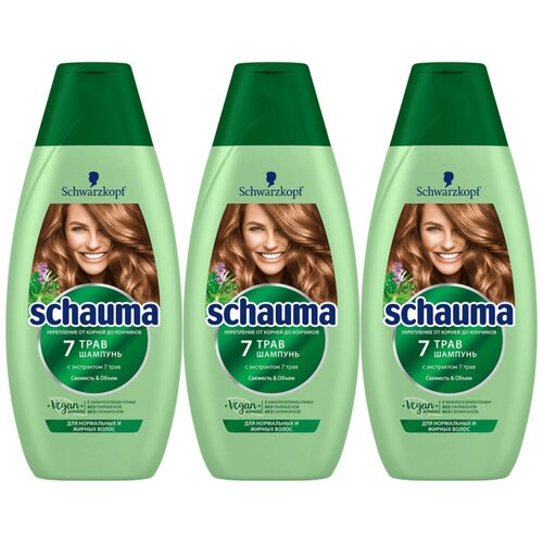 Schwarzkopf Шампунь для волос SCHAUMA 7 Трав. 360 мл * 3шт