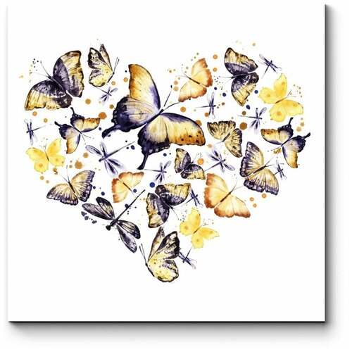 Модульная картина Винтажные бабочки 90x90