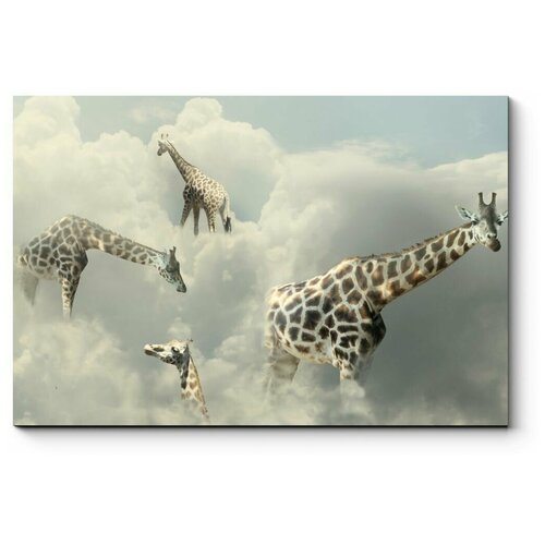 Модульная картина Жирафы в облаках30x20