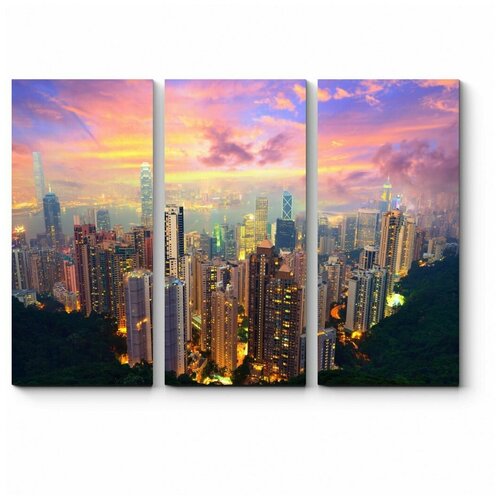 Модульная картина Головокружительный вид с Пика Виктория, Гонконг 140x100